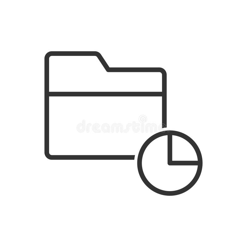 Folder Pie Chart Icon - Folder Graph Report Icon Stock Vector ...