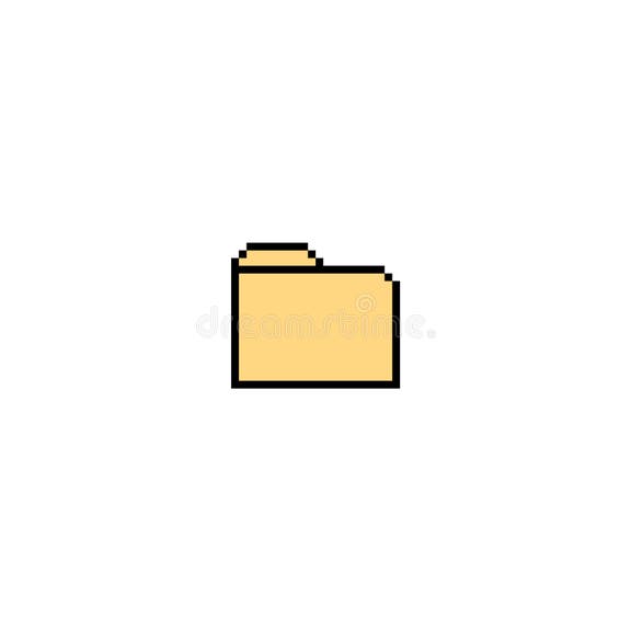 Folder Pixel Art Vector Icon, Pixeled Retro 8 Bit Computer Graphic ...