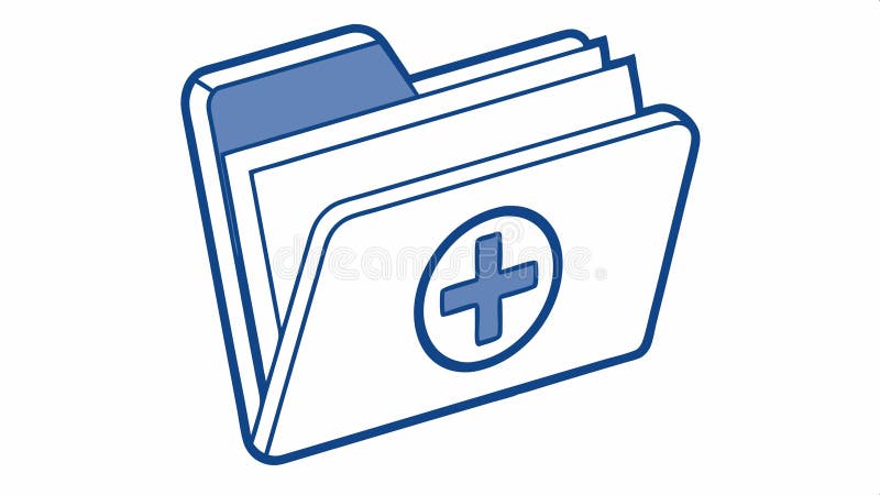 Folder with Plus Sign, Add or Medical Record Icon Vector Design ...