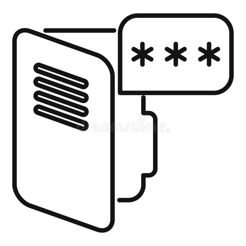 Password Folder Icon Color Outline Vector Stock Vector - Illustration ... Password Folder Icon Color Outline Vector Stock Vector - Illustration ...