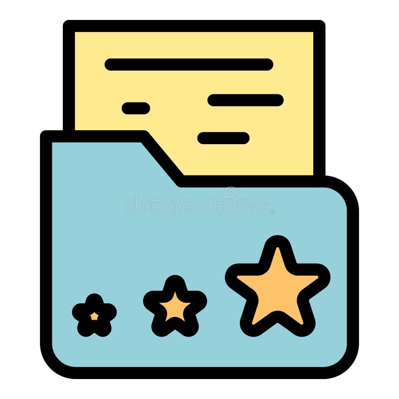 Folder Product Review Icon Color Outline Vector Stock Vector ...