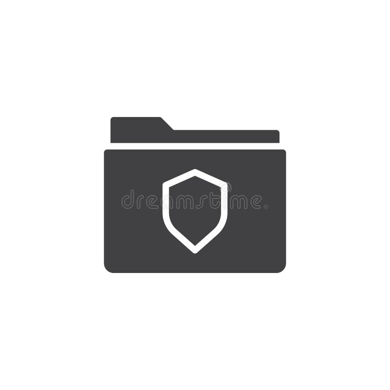 Folder Protection Icon Vector Stock Vector - Illustration of safety ...