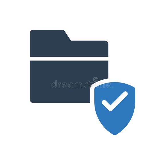 Folder Protection Security Icon Stock Illustration - Illustration of ...