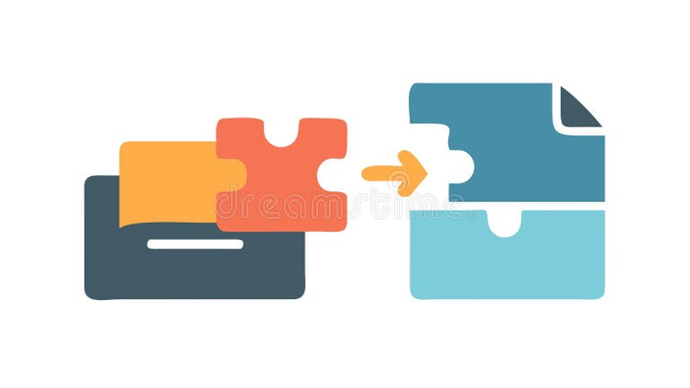 Folder Puzzle Piece, Data Organization & Information Management, Vector ...