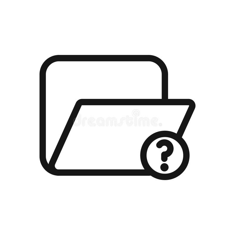 Folder with Questionmark Icon Black Line Art Vector Stock Vector ...
