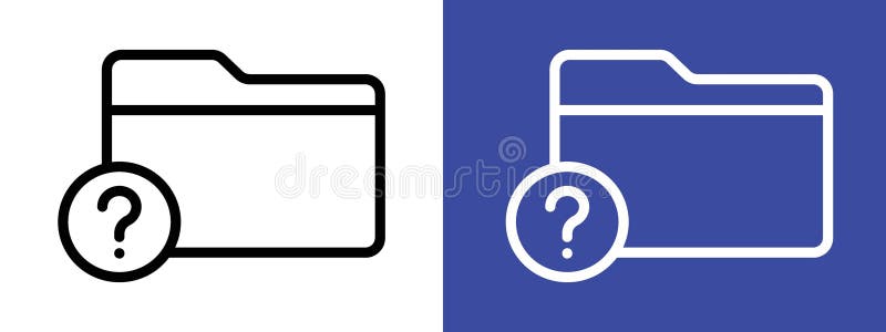 Folder with Questionmark Icon Logo Sign Set Vector Outline Stock Vector ...