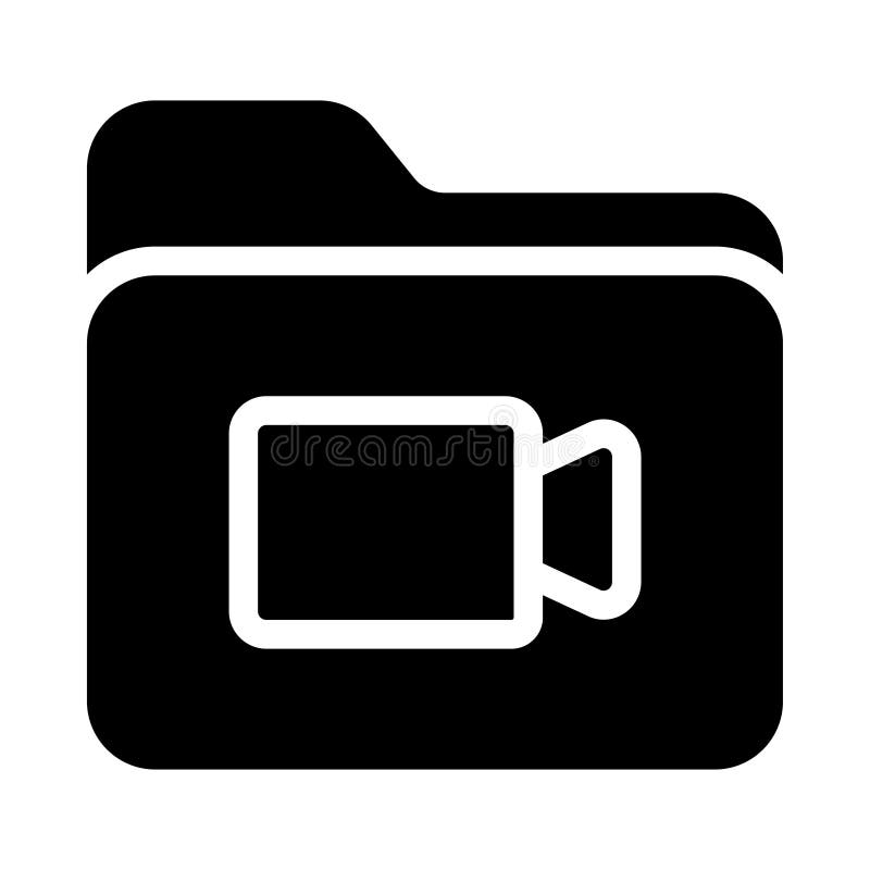 Folder Recording Vector Glyph Flat Icon Stock Illustration ...