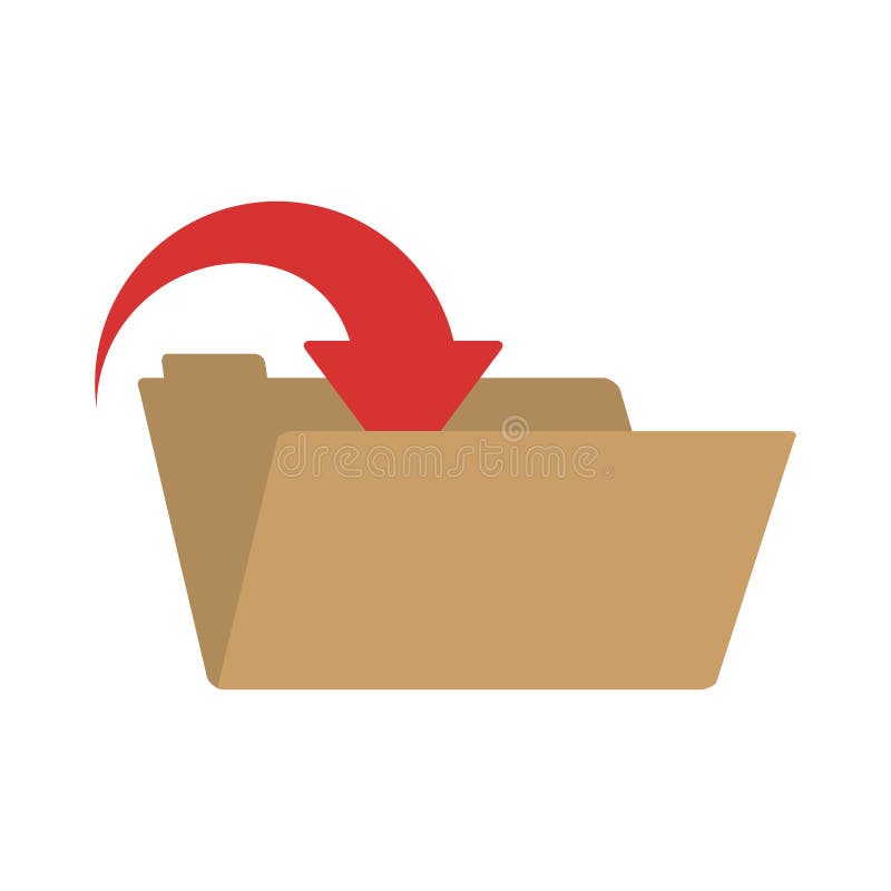 Folder with Red Arrow Inside Stock Vector - Illustration of folded ...