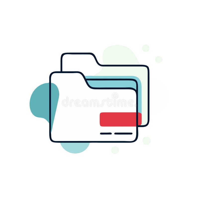 A Folder with a Red and White Border Stock Photo - Illustration of ...