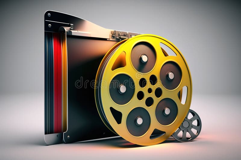 Folder Reel Film Archive Multimedia Stock Illustration - Illustration ...