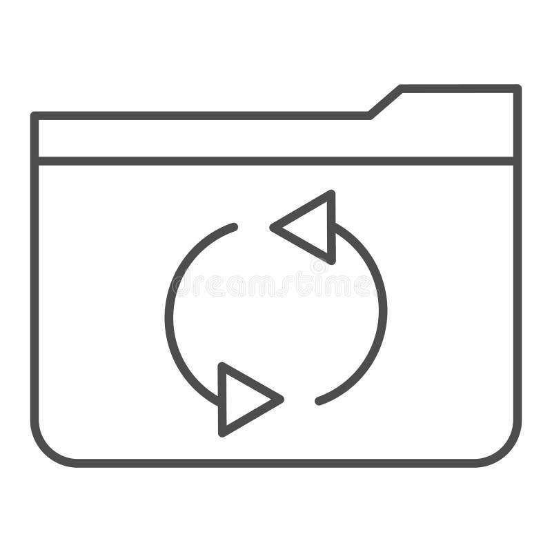 Folder Refresh Thin Line Icon. Update Folder Vector Illustration ...