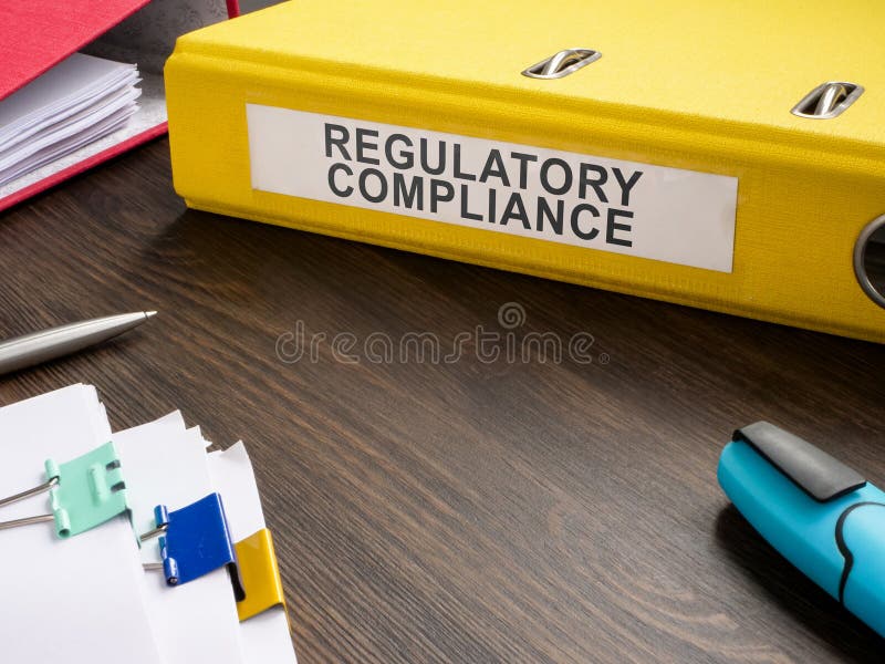 Folder with Regulatory Compliance and Papers. Stock Image - Image of ...