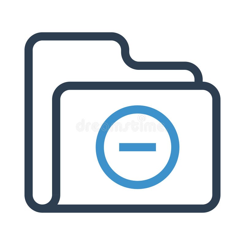 Folder remove line icon stock vector. Illustration of office - 104496676