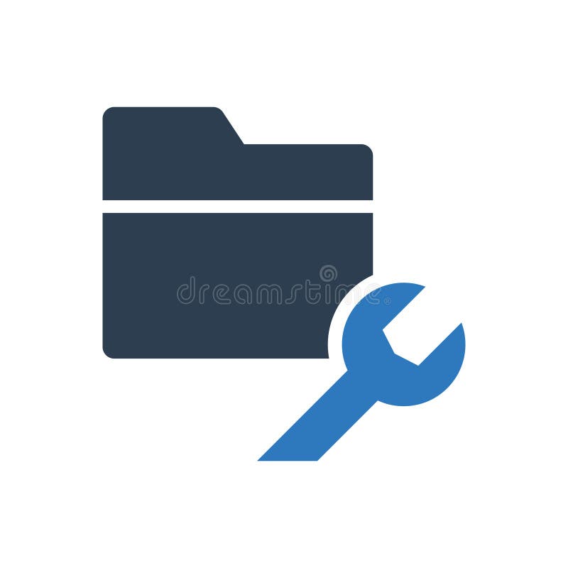 Folder Repair - Folder Maintenance Icon Stock Vector - Illustration of ...