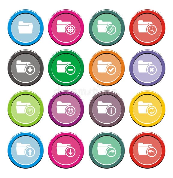 Folder round icon sets stock vector. Illustration of apple - 35551874