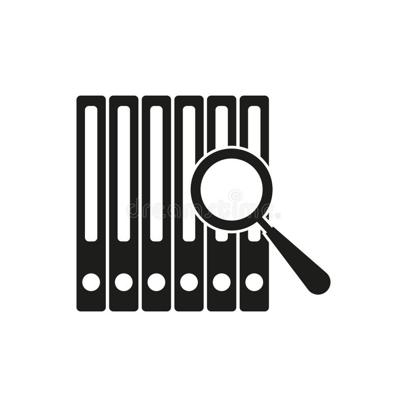 Folder Search Icon. Archive Magnifier Symbol. Organized File Graphic ...
