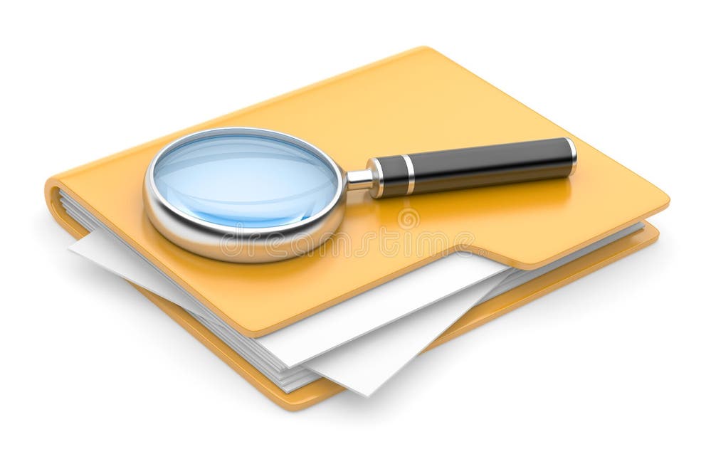 Folder Search Icon - Folder Under the Magnifier. Stock Illustration ...