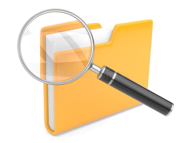 Folder Search Icon - Folder Under the Magnifier. Stock Illustration ...