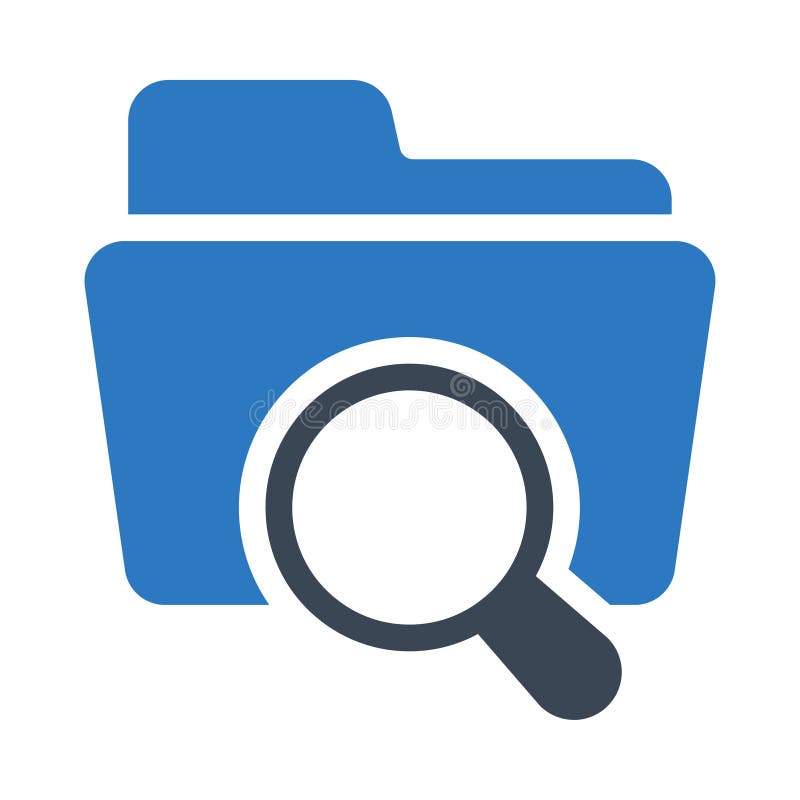 Folder Search Icon - Folder Under the Magnifier. Stock Illustration ...