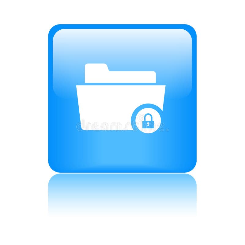 Folder security lock icon stock illustration. Illustration of ...
