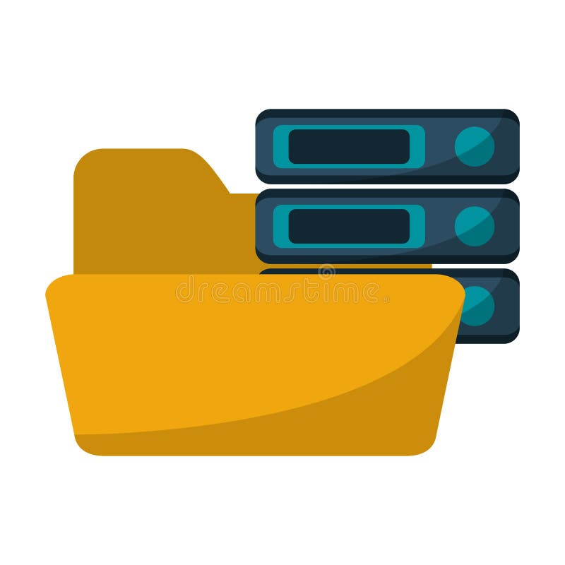 Folder with Servers Database Stock Vector - Illustration of data ...