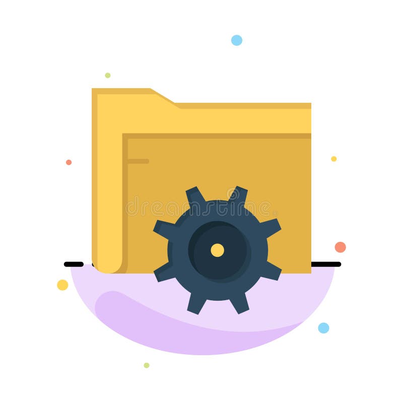 Folder, Setting, Gear, Computing Abstract Flat Color Icon Template ...
