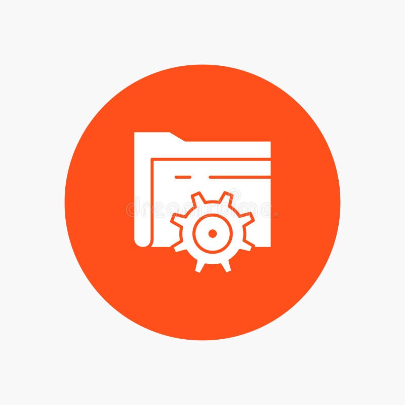 Folder, Setting, Gear, Computing White Glyph Icon Stock Vector ...