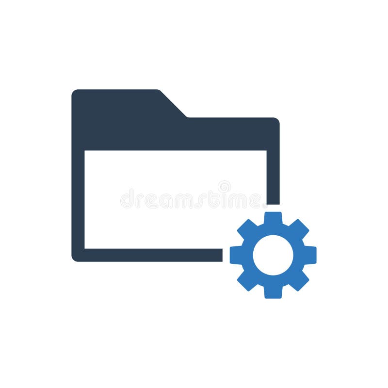 Folder Setting Icon stock illustration. Illustration of file - 388672693
