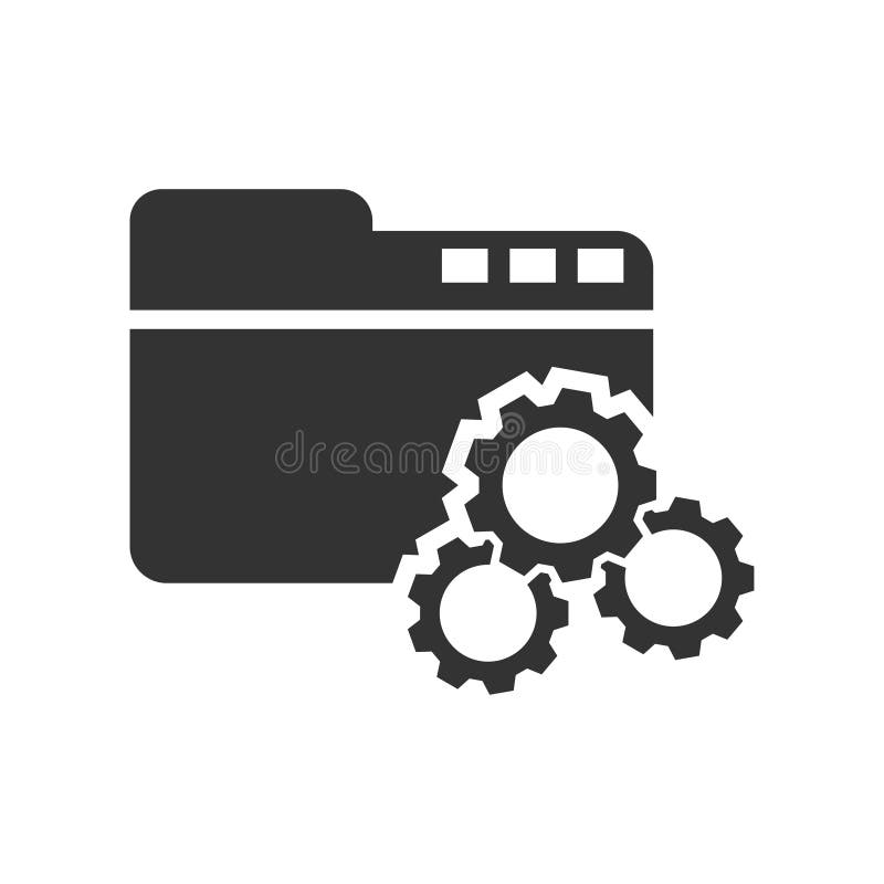 Folder Setting Icon stock vector. Illustration of sign - 181766223
