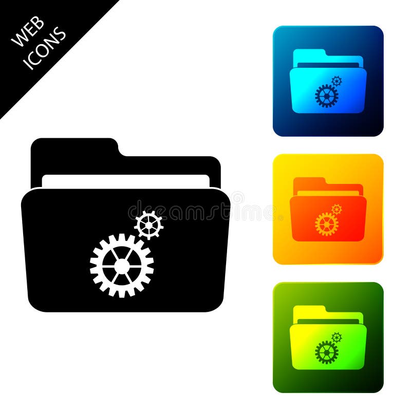 Folder Settings with Gears Icon Isolated. Concept of Software Update ... Folder Settings with Gears Icon Isolated. Concept of Software Update ...
