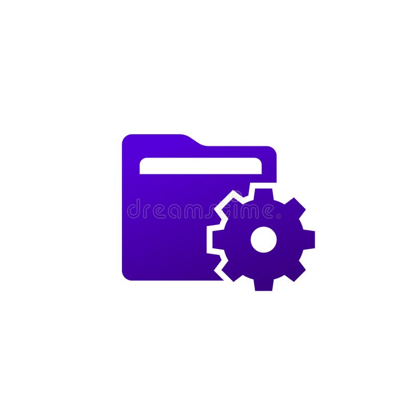 Folder Settings Icon, Vector Pictogram Stock Vector - Illustration of ...