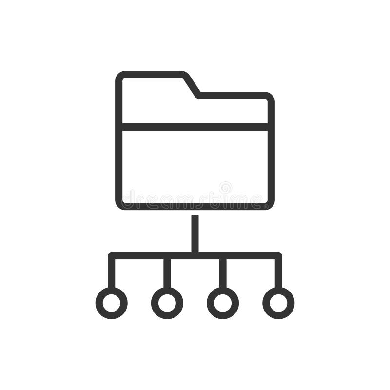 Folder Share Network Icon stock vector. Illustration of document ...