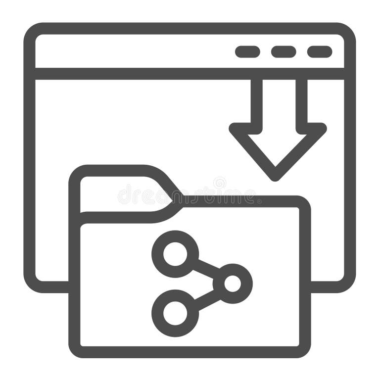 Folder with Sharing Access Line Icon, Data Hoarding Concept. Vector Graphics Stock Vector ...
