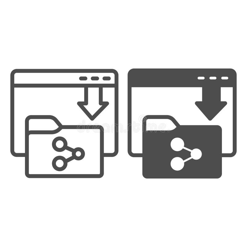 Folder with Sharing Access Line and Solid Icon, Data Hoarding Concept ...