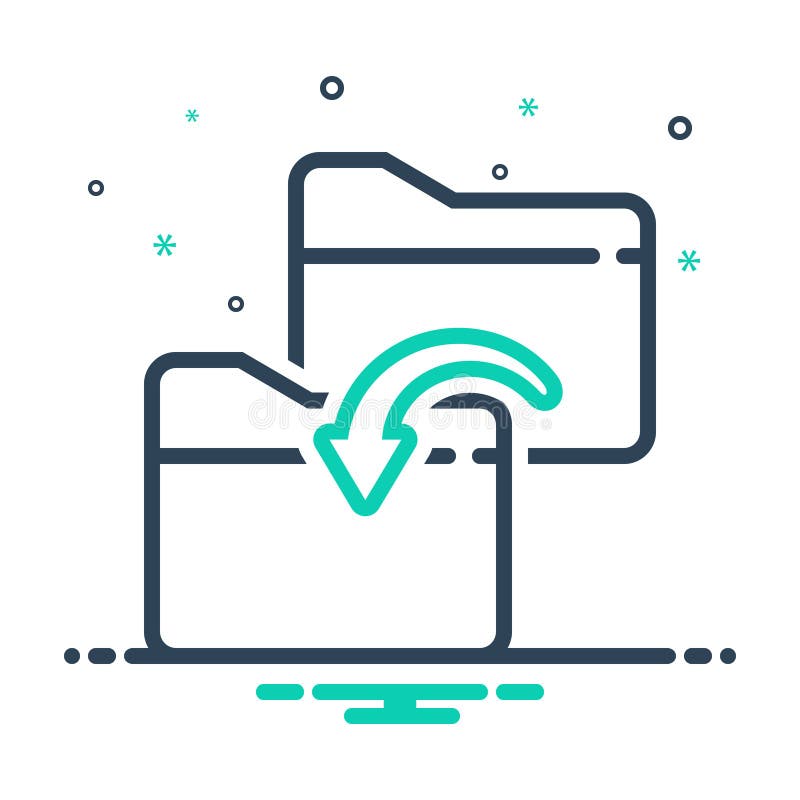 Black Mix Icon for Folder Sharing, Copy and Dublicate Stock Vector ...