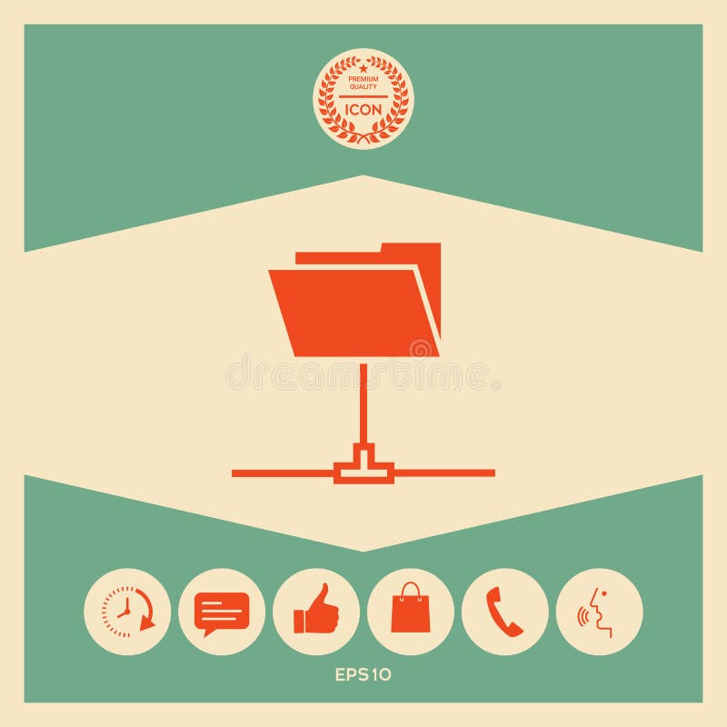 Folder sharing icon stock vector. Illustration of paper - 118119878