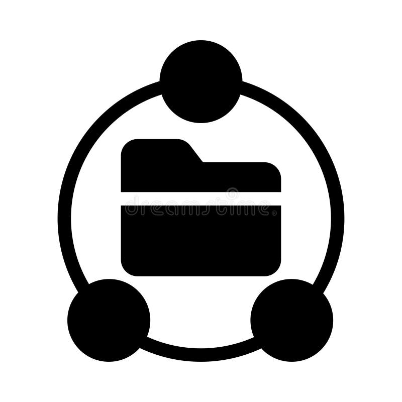 Folder Sharing Vector Glyph Flat Icon Stock Illustration - Illustration ...