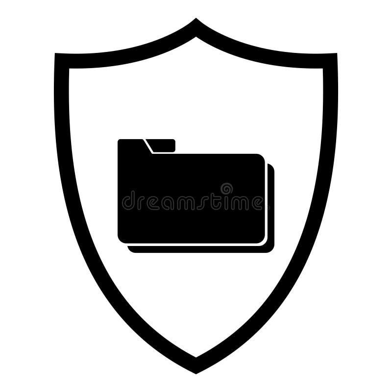 Folder and shield stock vector. Illustration of directory - 163375518