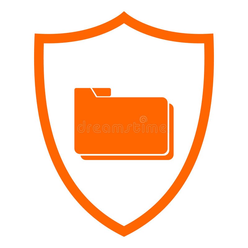 Folder and shield stock vector. Illustration of guard - 164634322