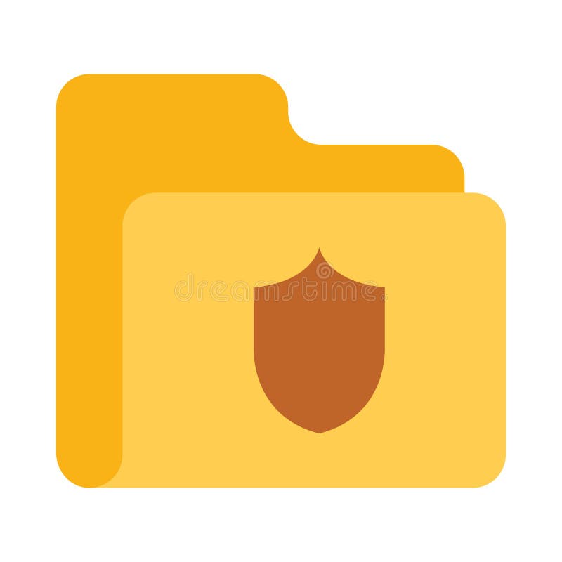 Folder Shield Color VECTOR Icon Stock Vector - Illustration of glyphs ...