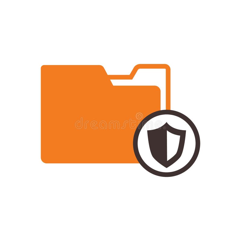 Folder with Shield. Vector Illustration Decorative Design Stock Vector ...