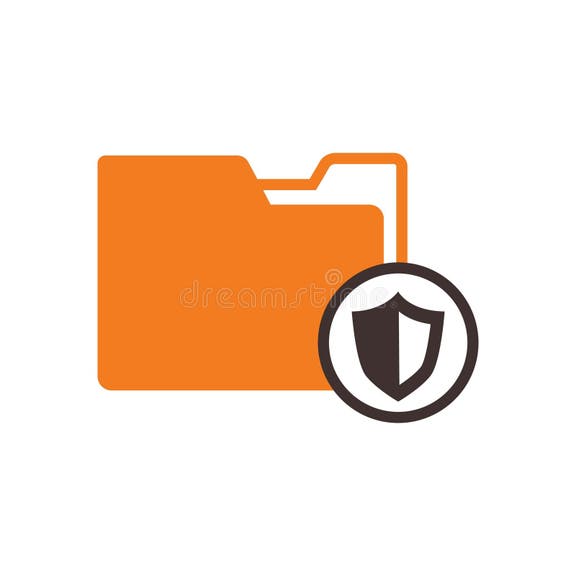 Folder with Shield. Vector Illustration Decorative Design Stock Vector ...