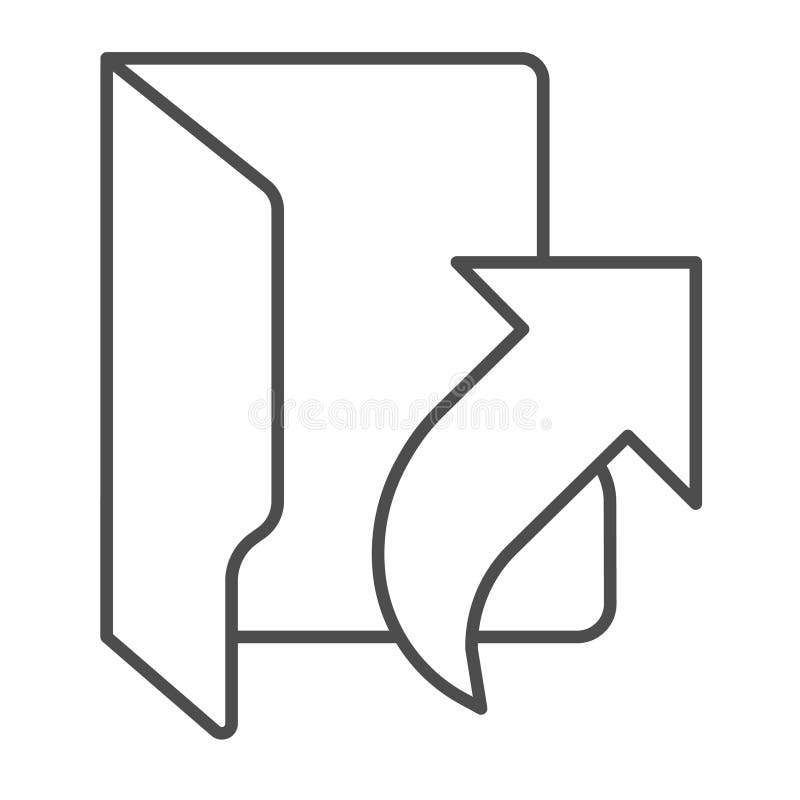 Folder with Shortcut Thin Line Icon, Windows Pack Concept. Vector ...