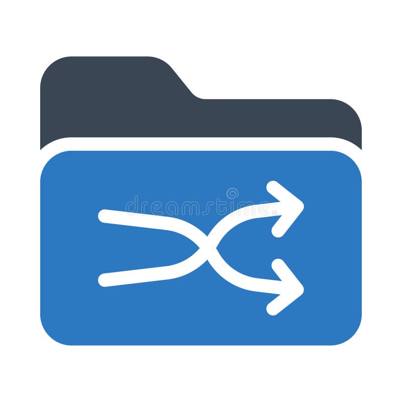 Folder Shuffle Vector Glyph Color Icon Stock Illustration ...