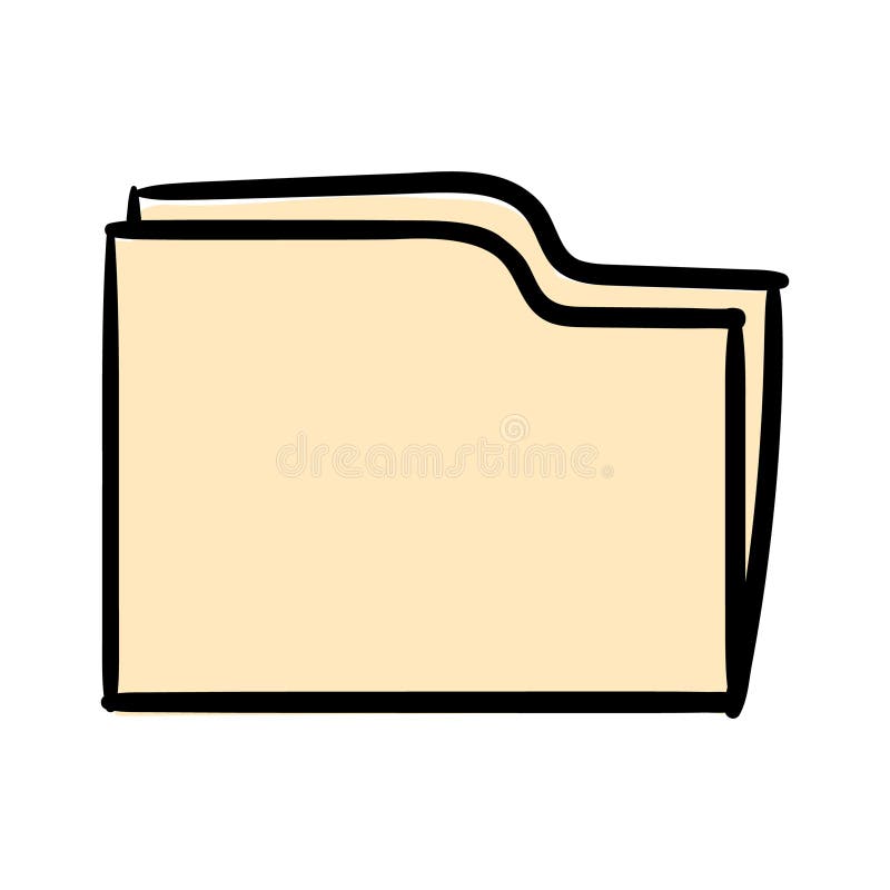 Folder. a Simple Vector Hand-drawn Icon for the Design of a Website ...