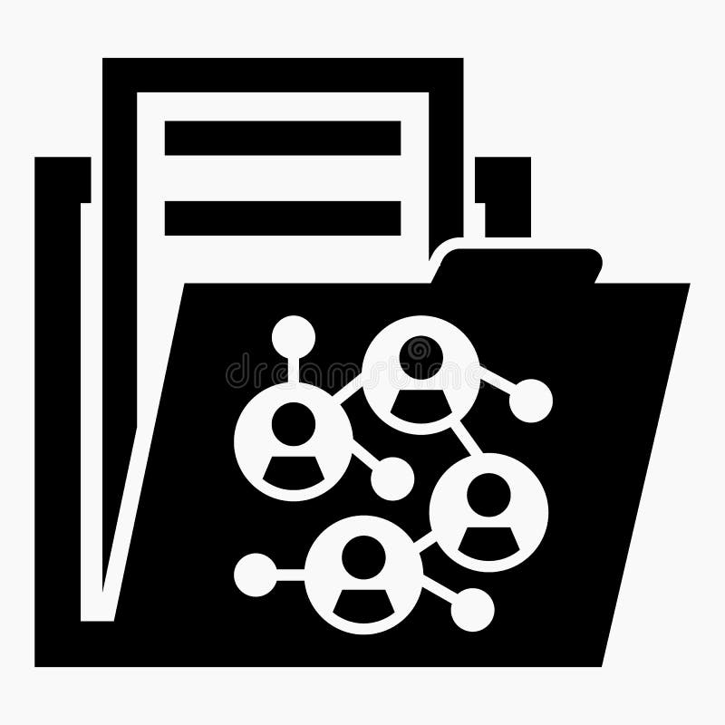 Folder and Social Network Icon. Friends Archive Stock Vector ...