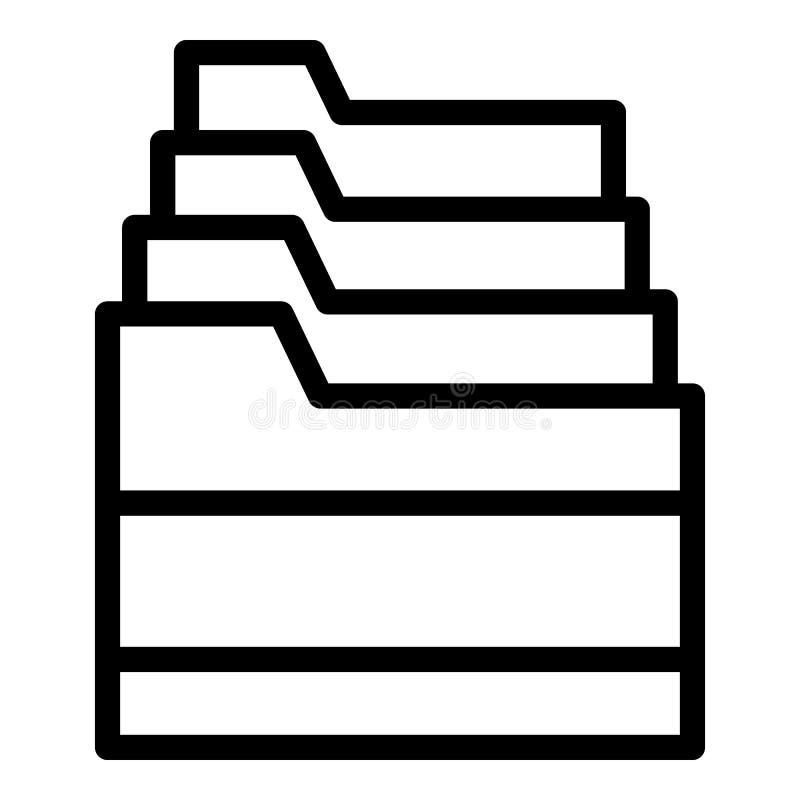 Folder Stack Icon Outline Vector. File Document Stock Illustration ...