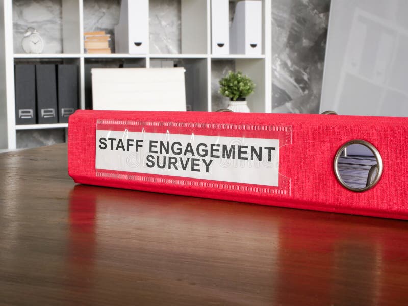Folder with Staff Engagement Survey. Stock Image - Image of employment ...