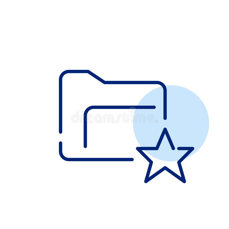 Folder and Star. Highlited or Favorite Files. High-rated Documents ...