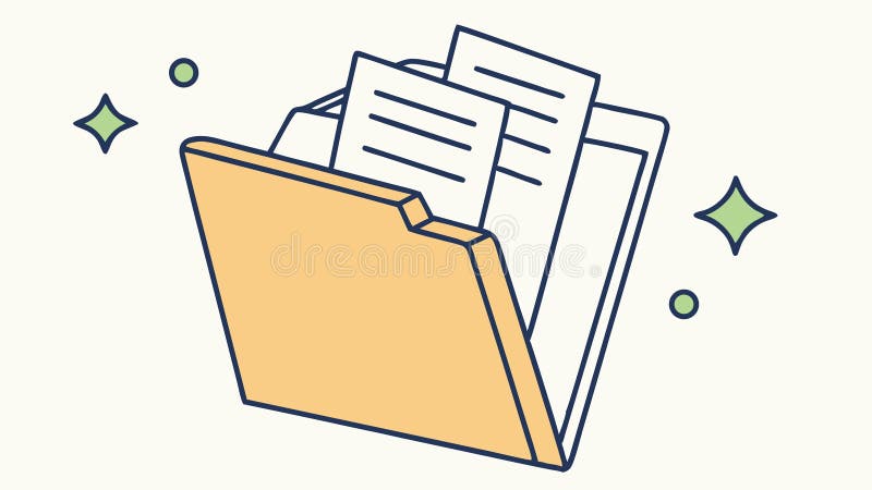 Folder with Stars Icon, Important Documents and Favorites, Vector ...
